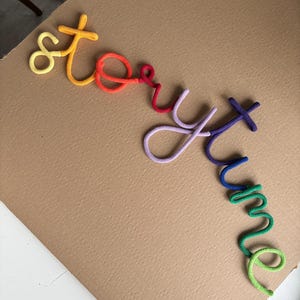 Curved Rainbow Colours Storytime Wall Sign for Nursery , Kids Room ...