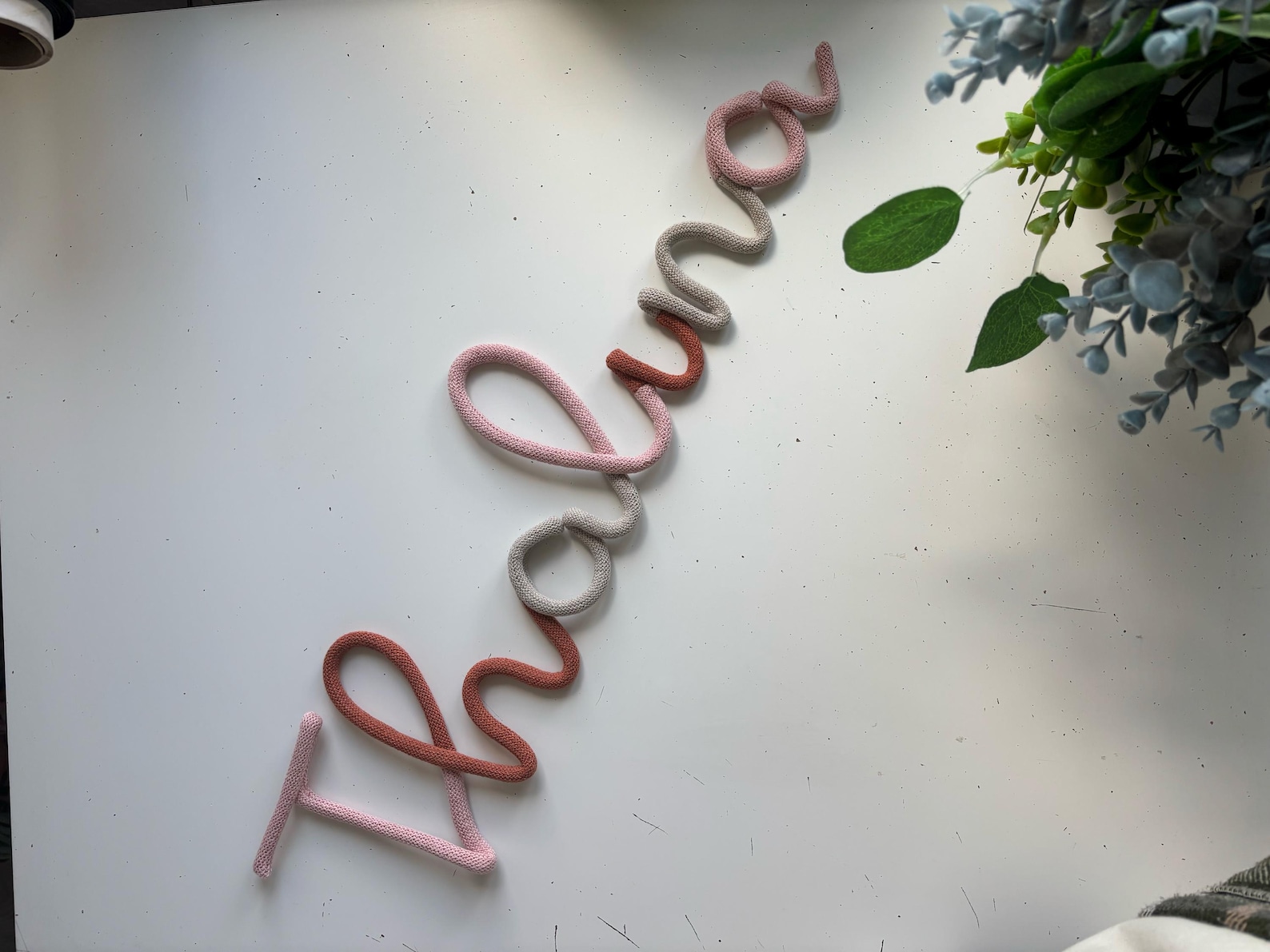 Knitted Rope Wire Words Names Name Signs Nursery Decor Baby Shower Gift ...