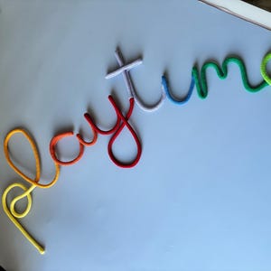 Playtime - Colorful Rainbow Theme Nursery Sign for Kids Room or Babies ...