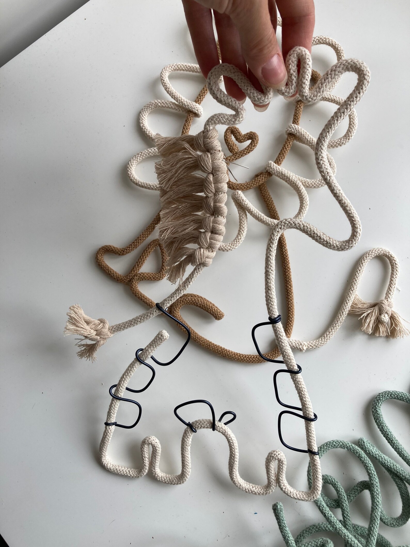 Neutral Knit Rope Wire Giraffe Kids Bedroom Decor Safari - Etsy
