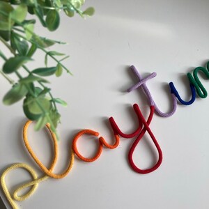 Playtime - Colorful Rainbow Theme Nursery Sign for Kids Room or Babies ...