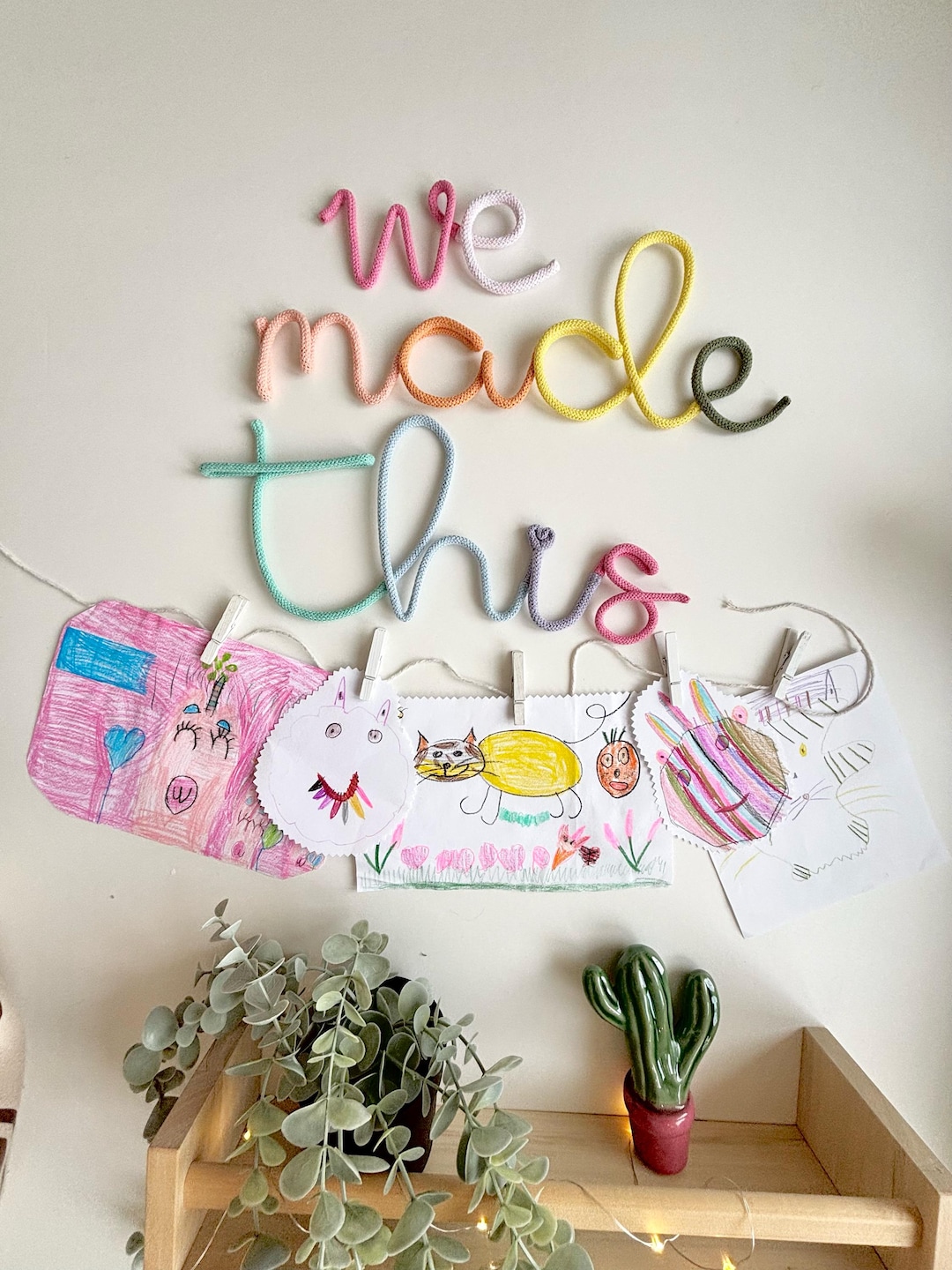 Pastel Sign for Kids Artwork Display Handmade Family Art Decor ...