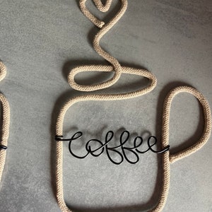 Rope Wire Coffee, Tea Cup Sign , Shape Kitchen Wall Art Decor ,love ...
