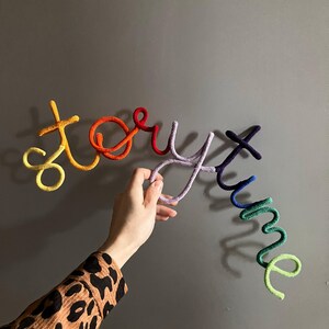 Curved Rainbow Colours Storytime Wall Sign for Nursery , Kids Room ...