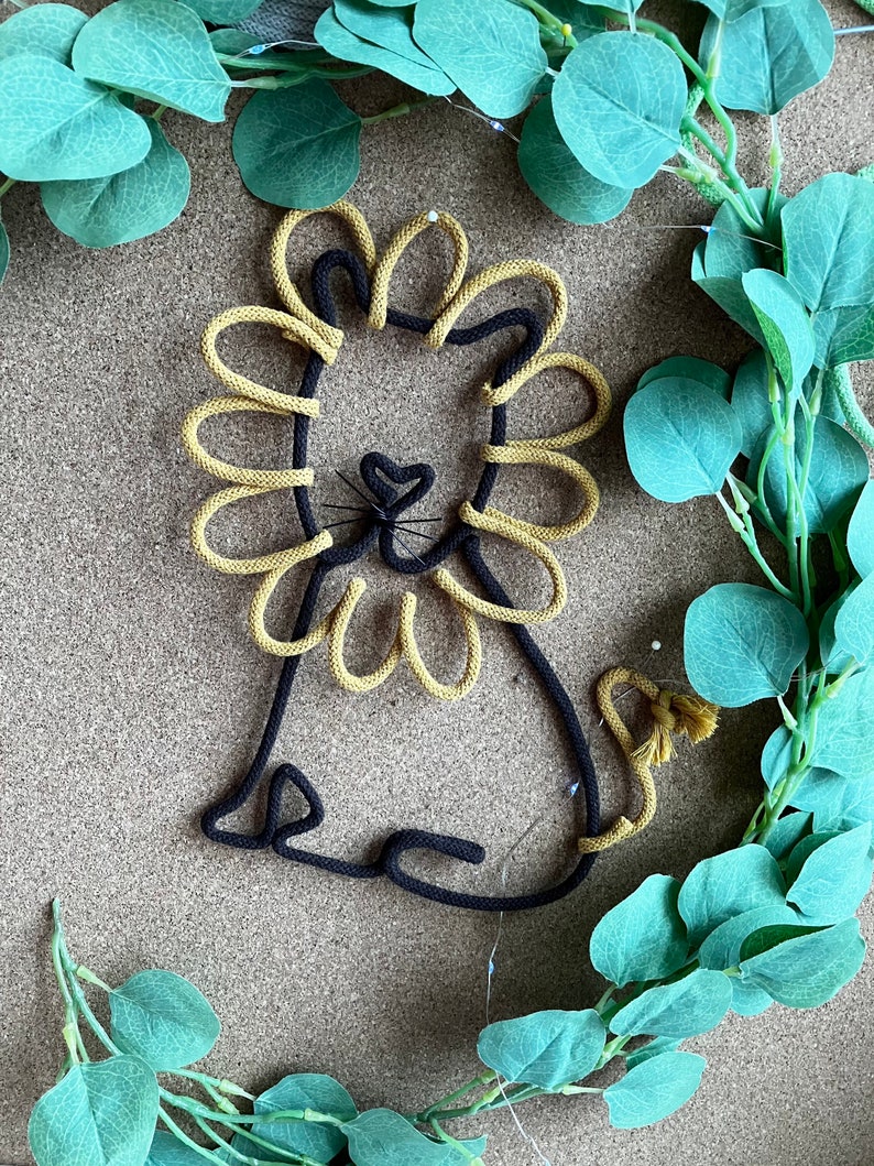 Knit Wire Lion Decor Safari Nursery Playroom Kids Room Wall - Etsy