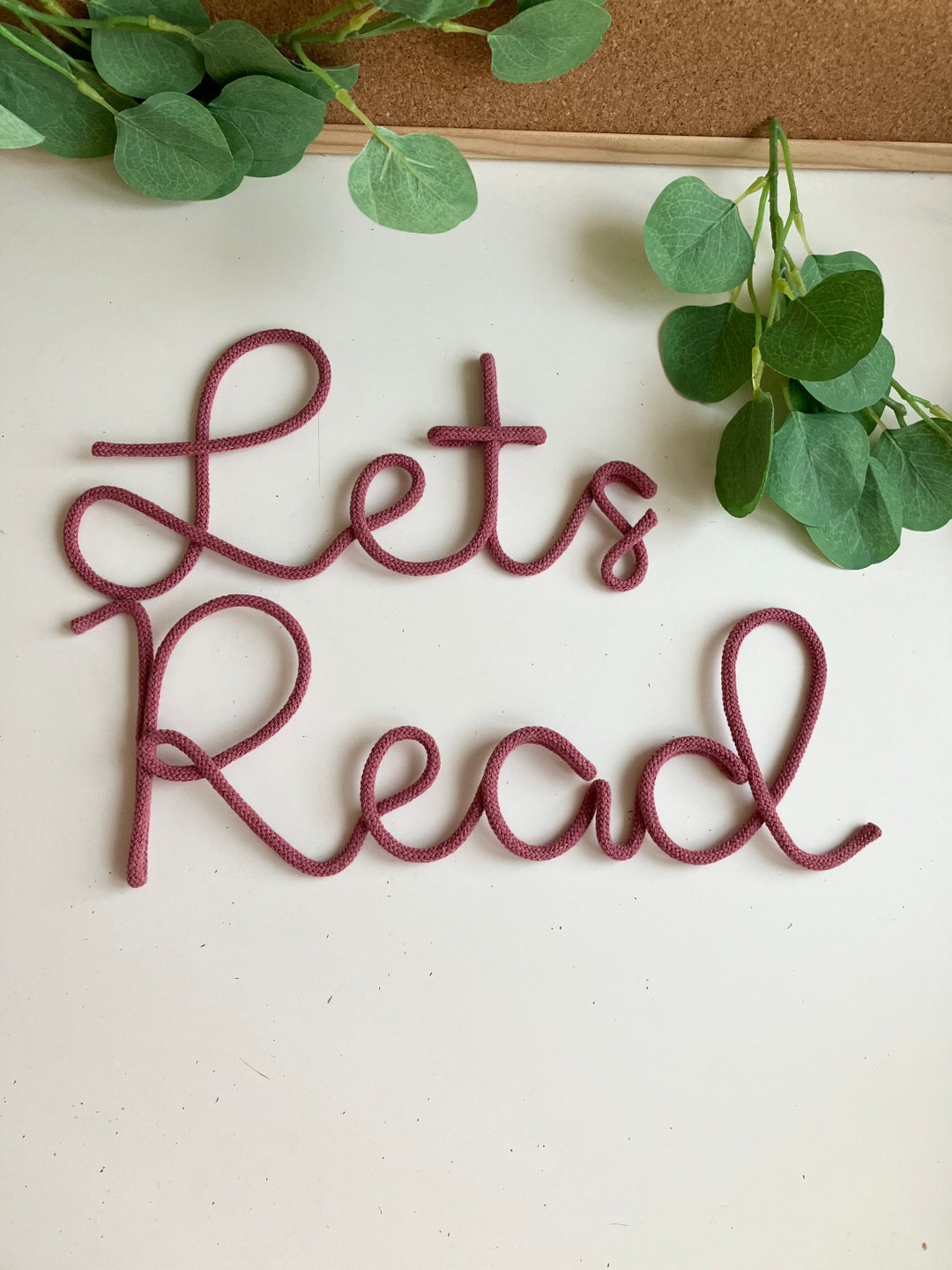 Let’s Read Rope Wire Sign for Reading Corner , Book Nook, Book Lover ...