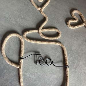 Rope Wire Coffee, Tea Cup Sign , Shape Kitchen Wall Art Decor ,love ...