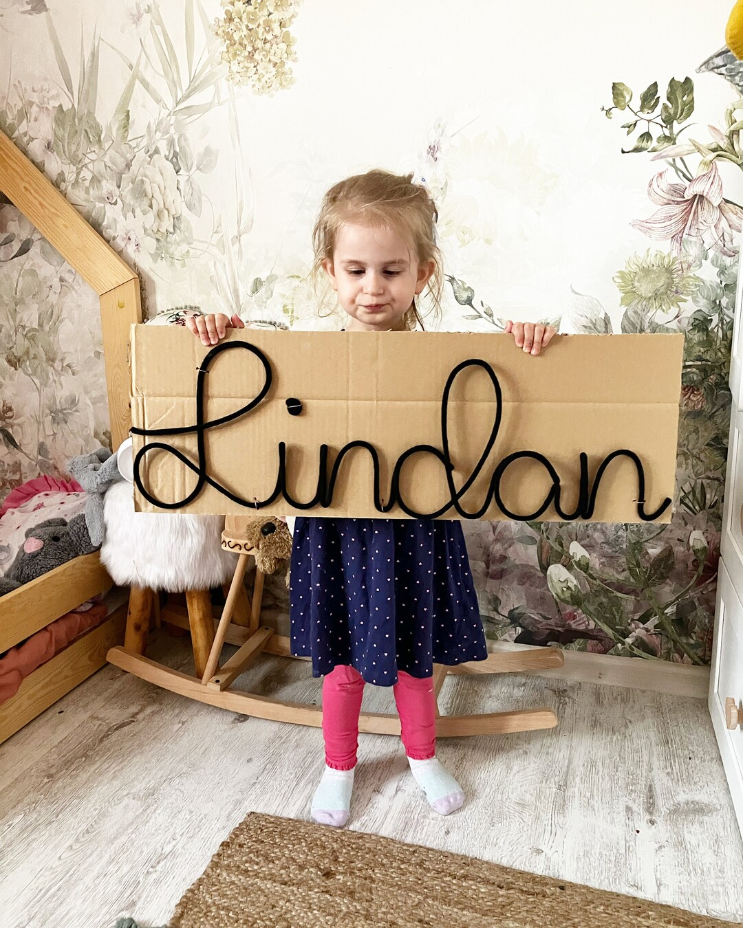 Large Rope Wire Name Sign, Knitted Wire Words, Names, Quotes for Kids ...