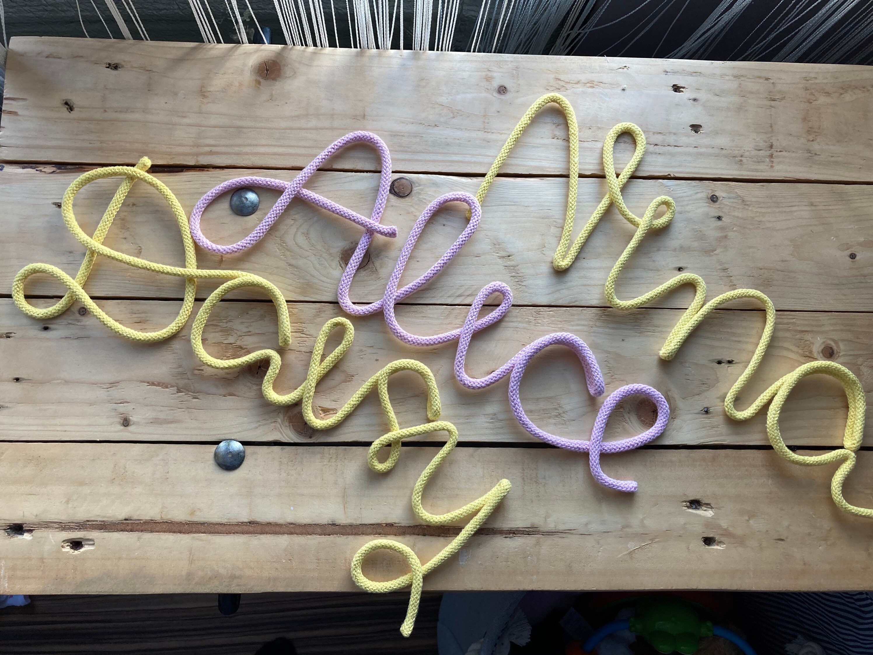 Knitted Wire Words Names Quotes Knitted Name Sign Knitted Etsy