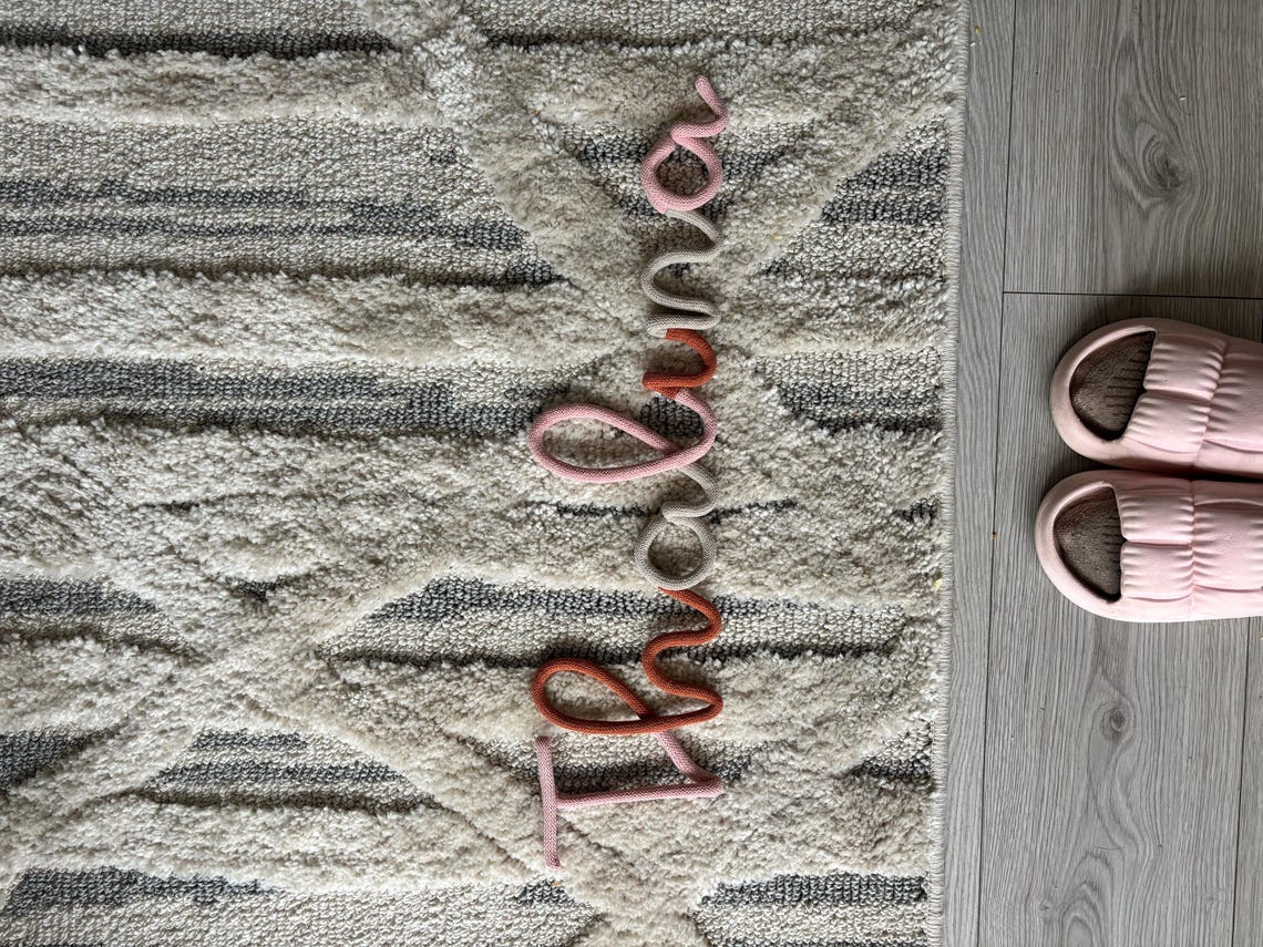 Knitted Rope Wire Words Names Name Signs Nursery Decor Baby Shower Gift ...