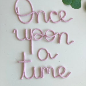 Once Upon a Time Sign for Nursery, Wall Knitted Wire Sign for Bookshelf ...