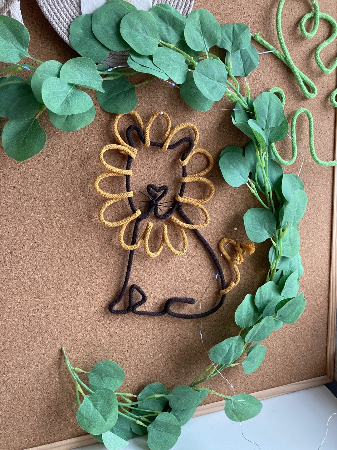 Knit Wire Lion Decor Safari Nursery Playroom Kids Room Wall - Etsy
