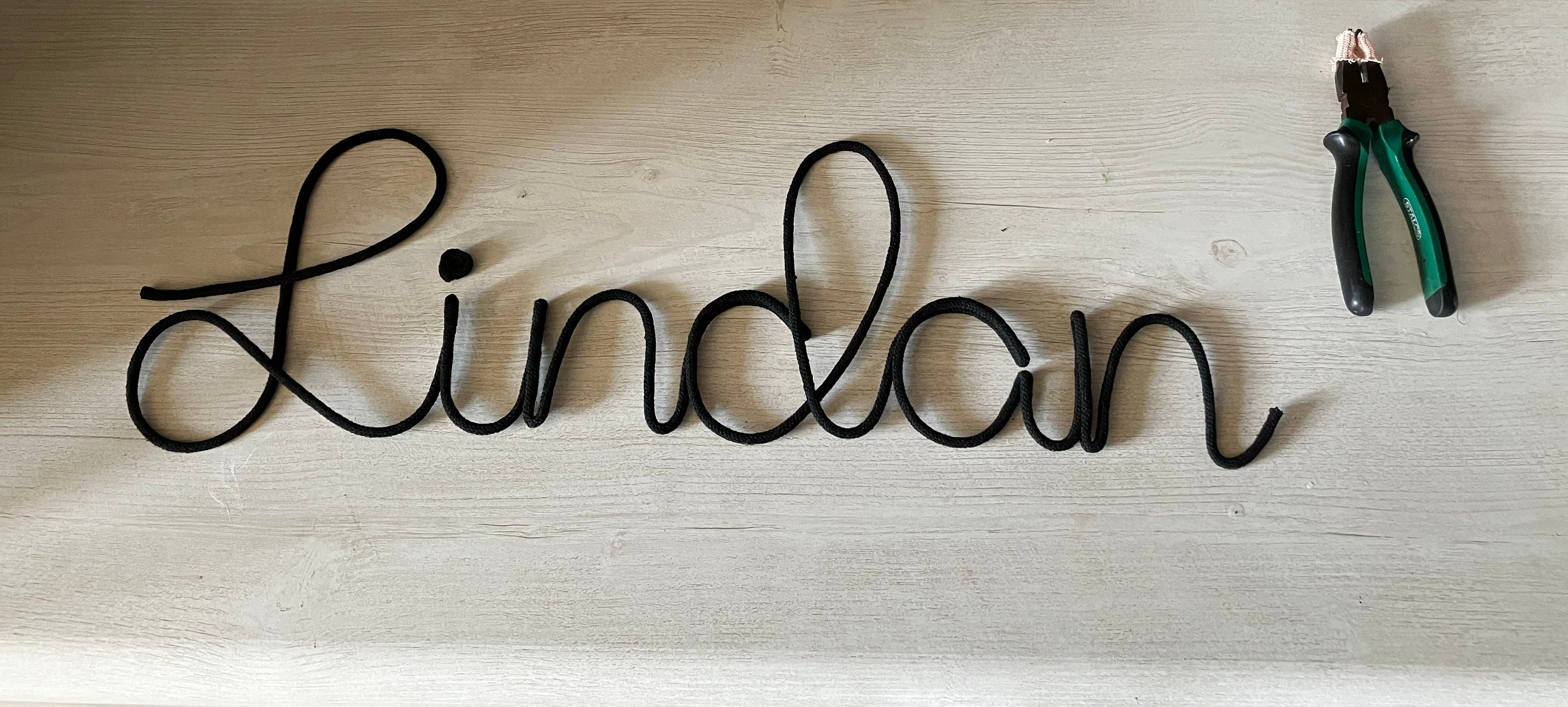 Large Rope Wire Name Sign, Knitted Wire Words, Names, Quotes for Kids ...
