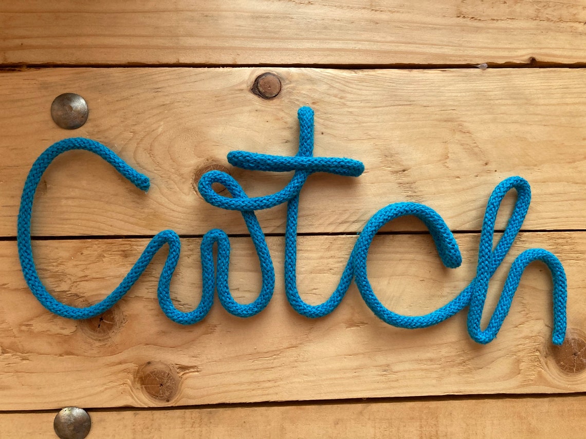 Knitted Wire Words / Names / Quotes Knitted Name Sign Knitted | Etsy UK