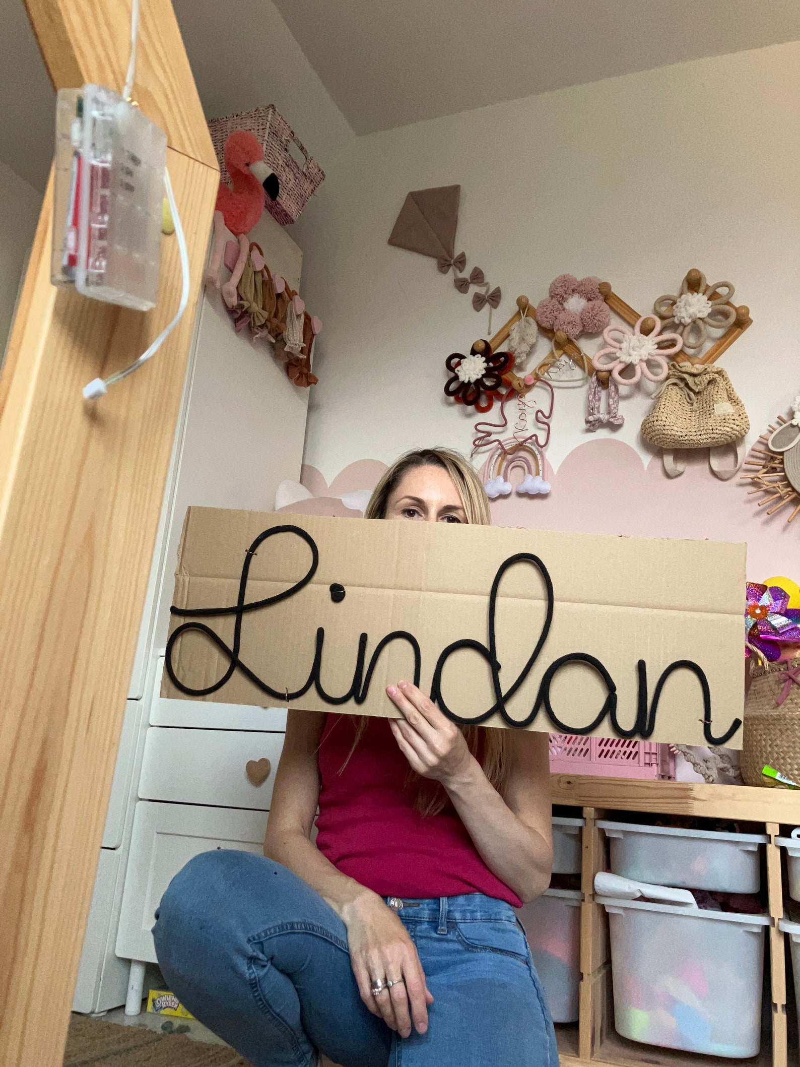 Large Rope Wire Name Sign, Knitted Wire Words, Names, Quotes for Kids ...
