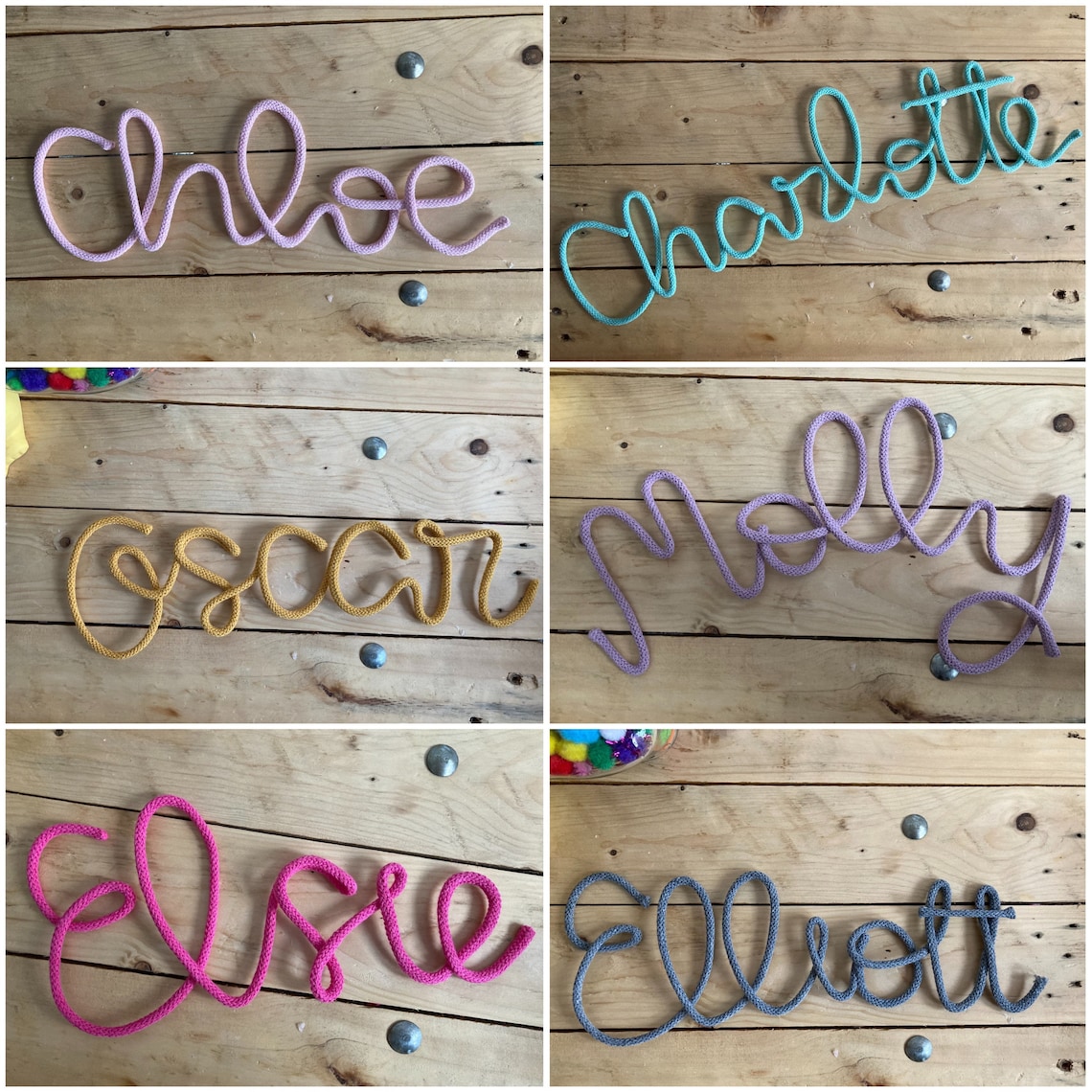 Knitted Wire Words / Names / Quotes Knitted Name Sign Knitted | Etsy UK