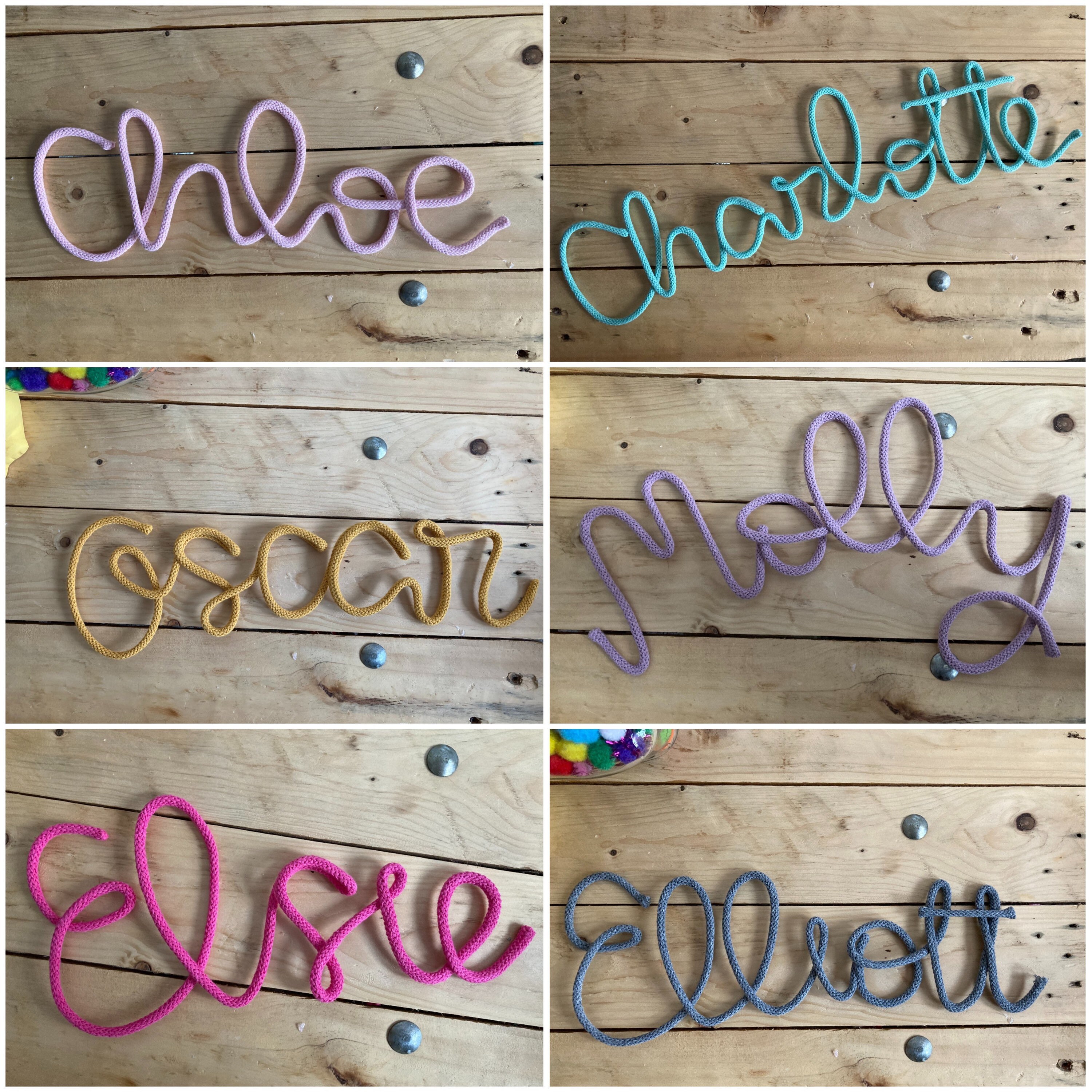 Knitted Wire Words / Names / Quotes Knitted Name Sign Knitted | Etsy UK