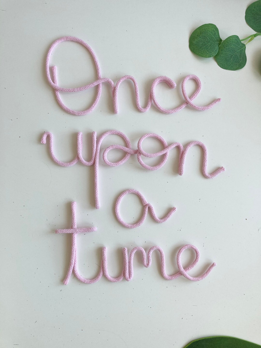 Once Upon a Time Sign for Nursery, Wall Knitted Wire Sign for Bookshelf ...