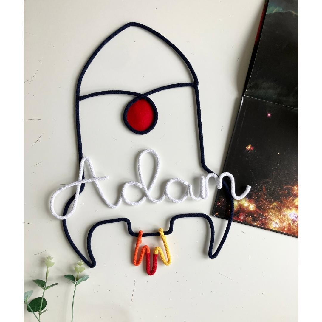 Custom Space Rocket Decor for Kids - Handmade Personalized Room Accent ...