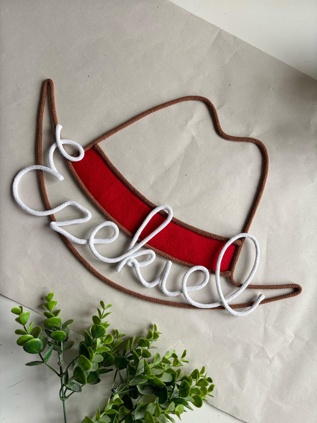 Personalised Cowboy Hat Decor for Kids, First Name Nursery Wall Decor ...