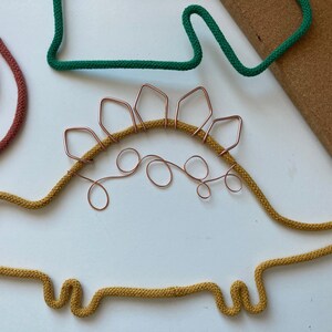 Set of Two Knitted Wire Dinosaurs Nursery Kids Bedroom Wall Decor - Etsy