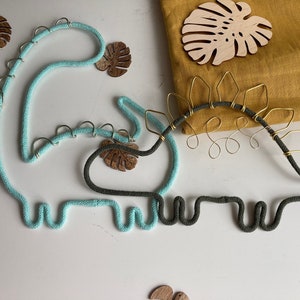Set of Two Knitted Wire Dinosaurs Nursery Kids Bedroom Wall Decor - Etsy