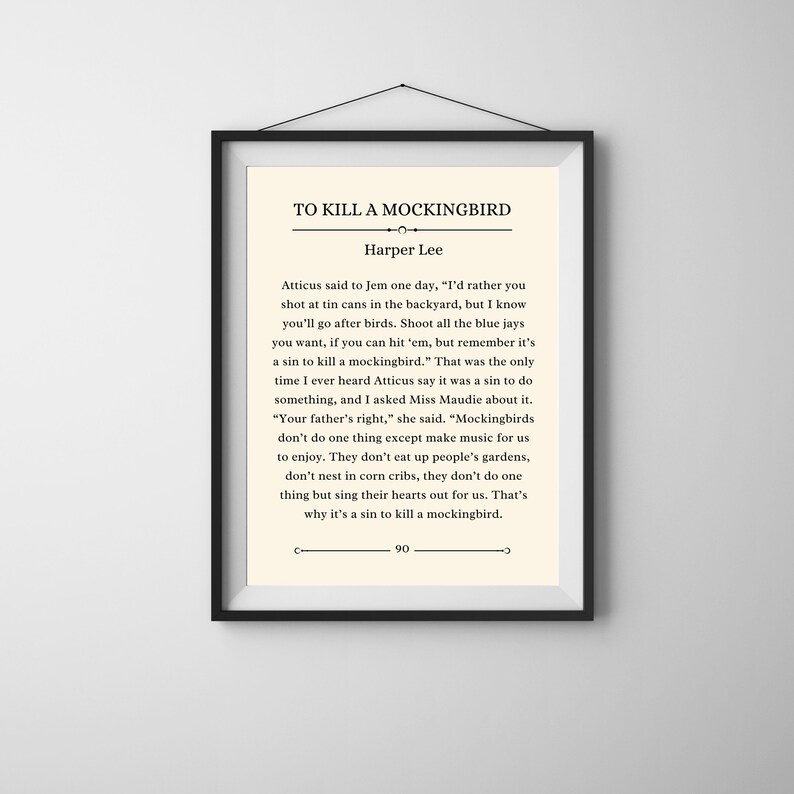 Harper Lee - to Kill A Mockingbird Wall Decor Art Literary Literature ...