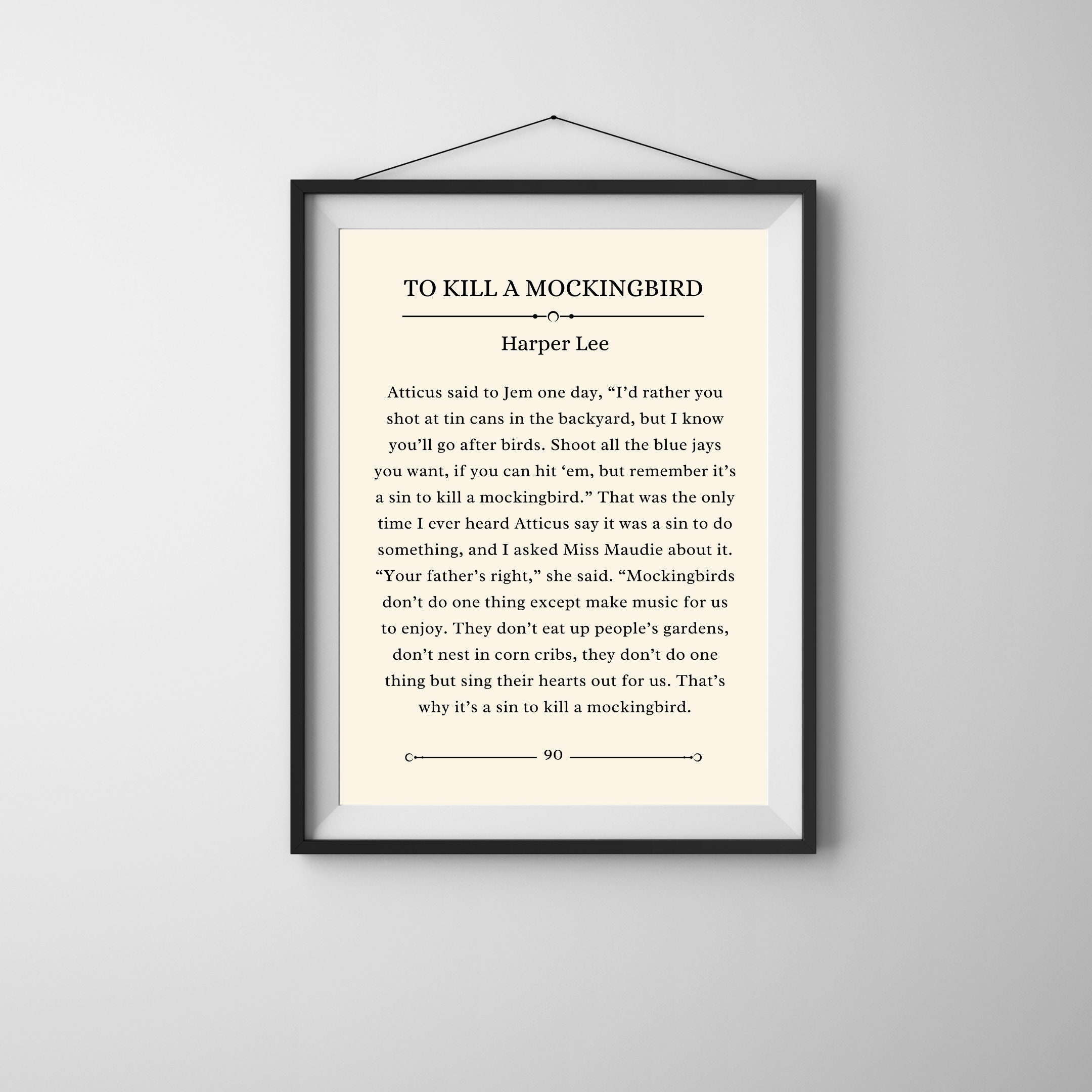 Harper Lee - to Kill A Mockingbird Wall Decor Art Literary Literature ...
