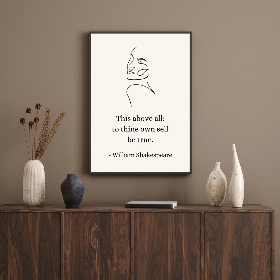 Shakespeare Hamlet Quote Poster: Literary Wall Art (digital Download ...