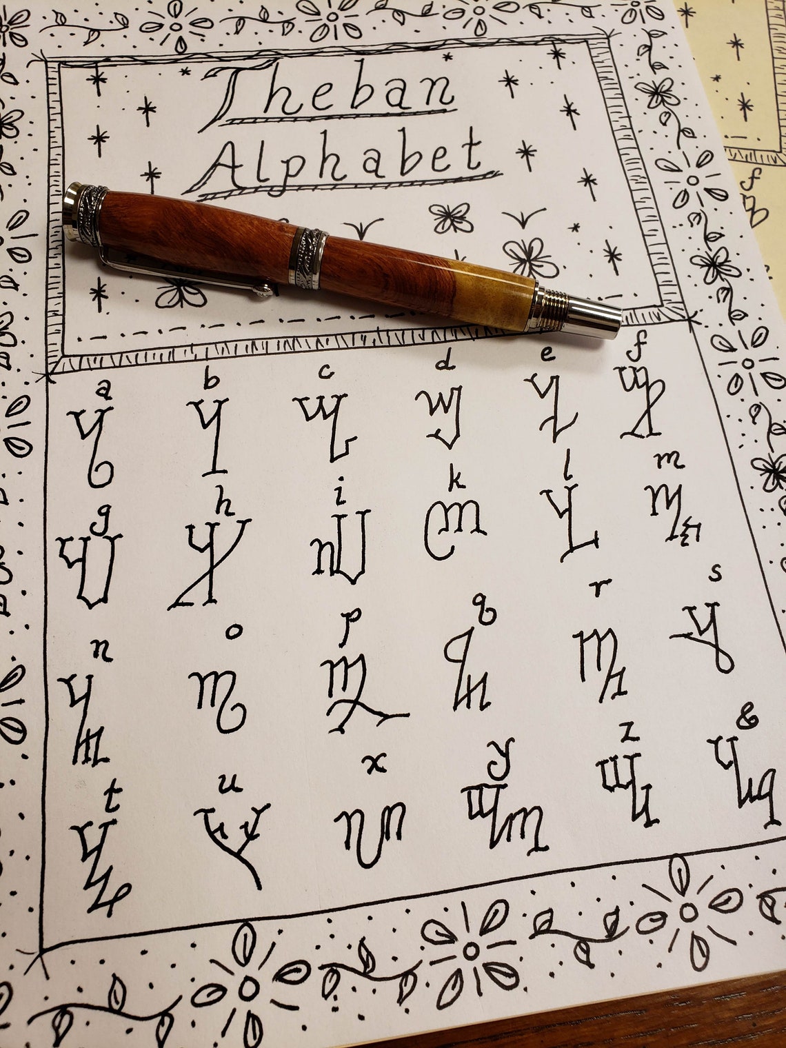 Theban Alphabet, BOS, Scrapbook, Printable - Etsy