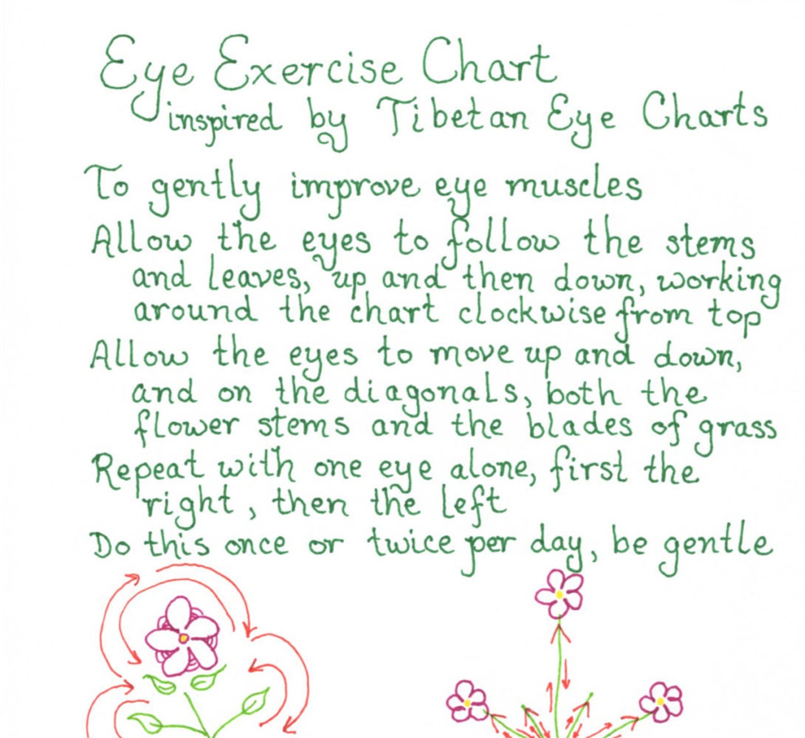 Tibetan-inspired Eye Exercise Chart digital Download | Etsy