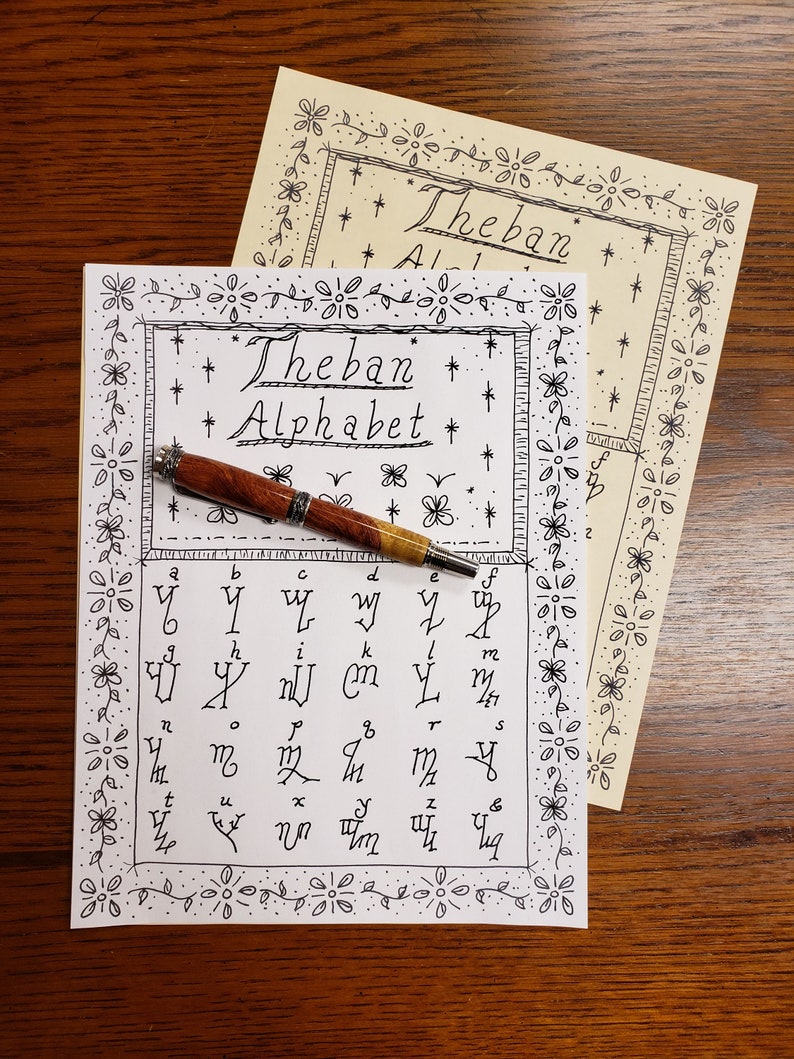 Theban Alphabet, BOS, Scrapbook, Printable - Etsy