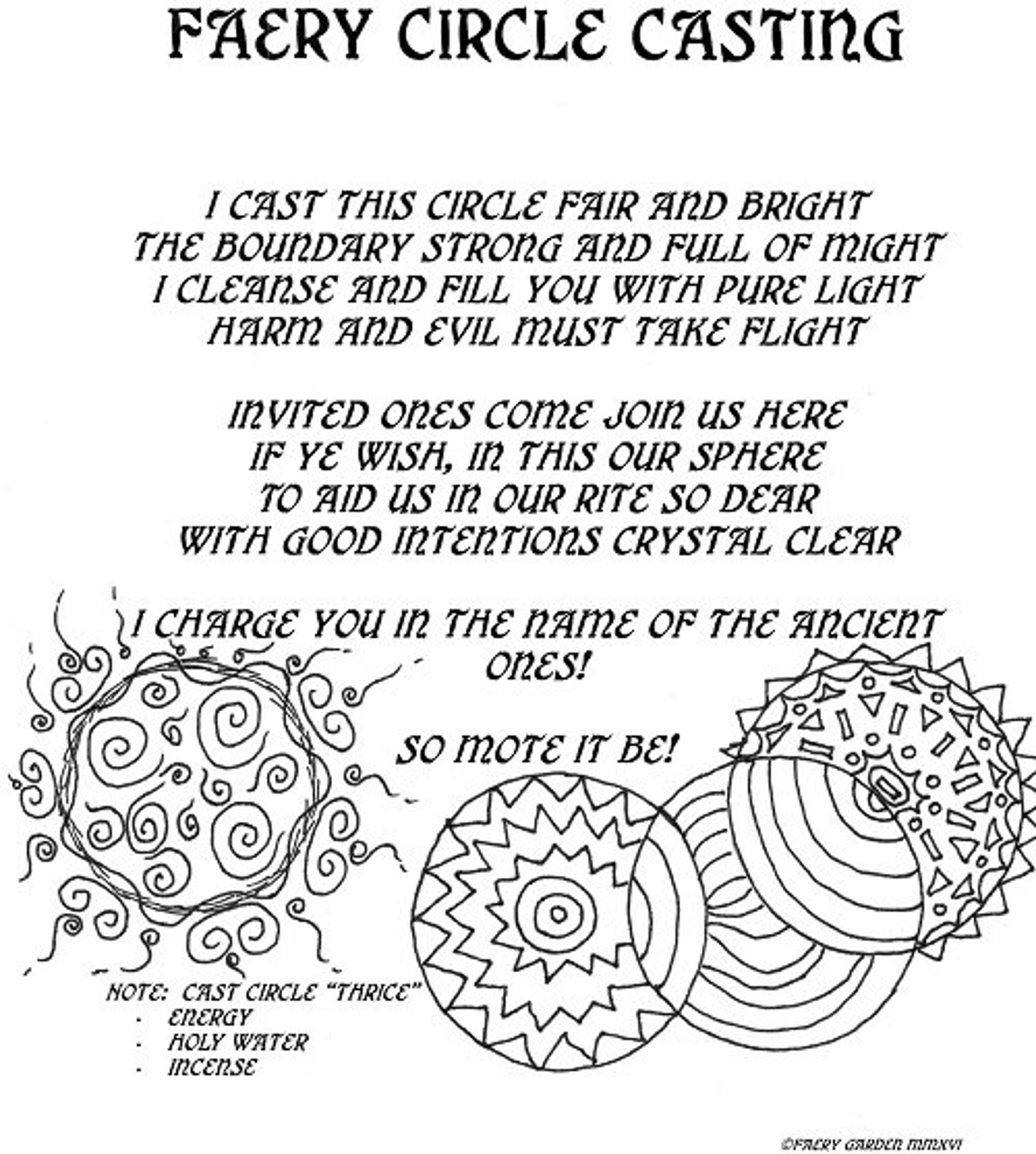 Faery Circle Casting, Printable - Etsy