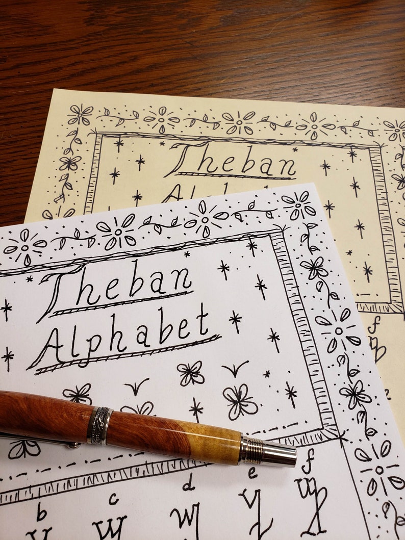 Theban Alphabet, BOS, Scrapbook, Printable - Etsy