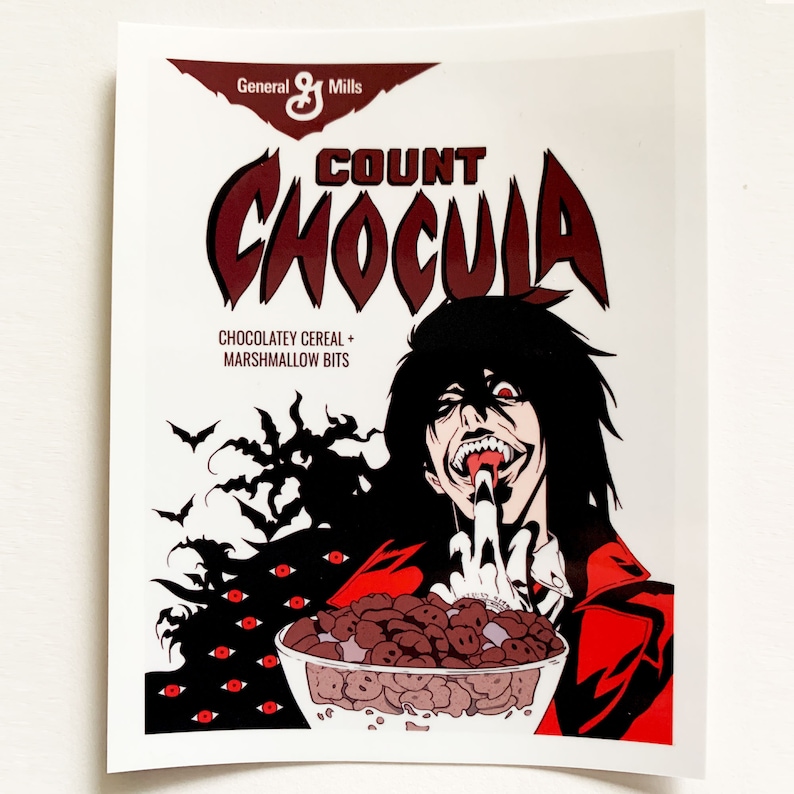 Alucard Count Chocula Sticker, Holographic or Glossy White - Etsy