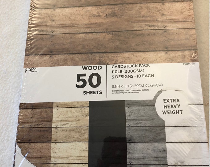 Heavy Cardstock - Set of 50 Pages - Wood Slats Themed Cardstock ...