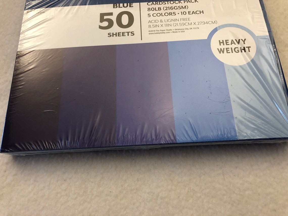 Heavy Blue Cardstock - Set of 50 Pages - Blue Ombre Color Cardstock - Etsy