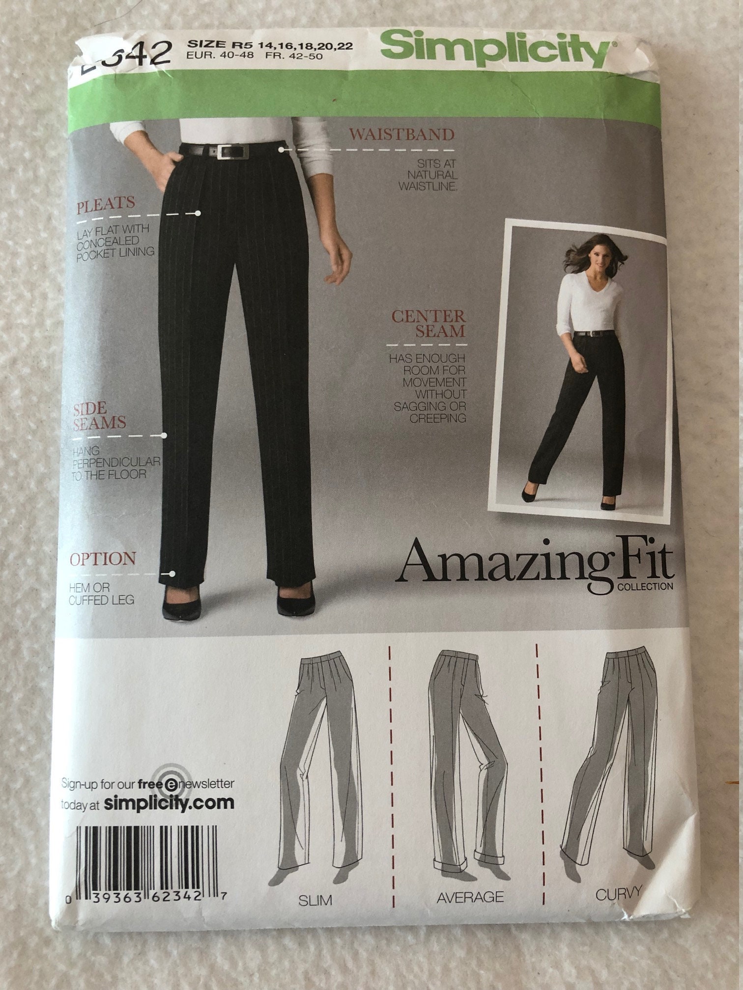 Women's Slack Pattern Simplicity Pattern 2342 Amazing - Etsy