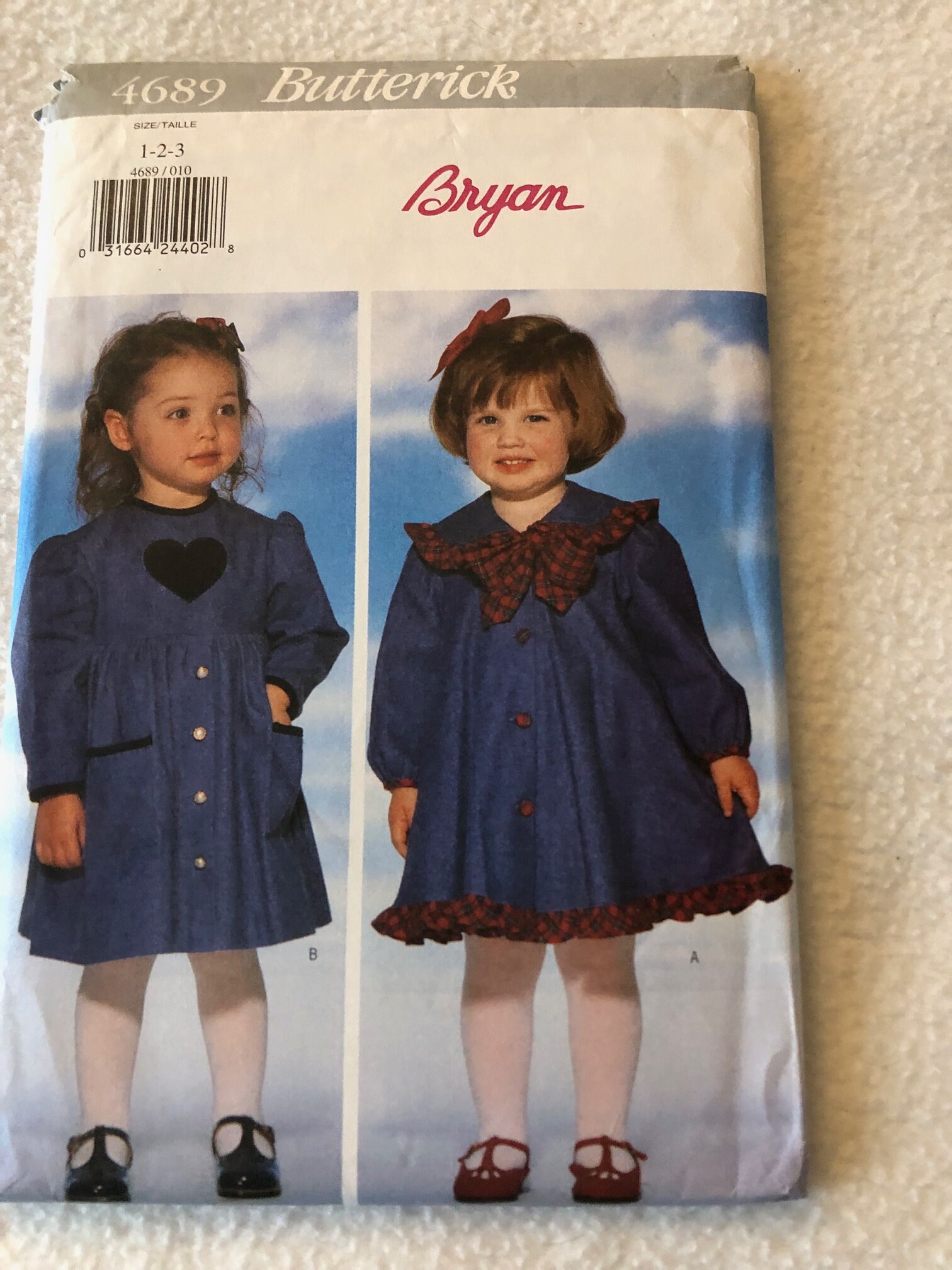 Butterick 4689 Paper Pattern, Little Girl Dress Pattern, Toddler Dress ...