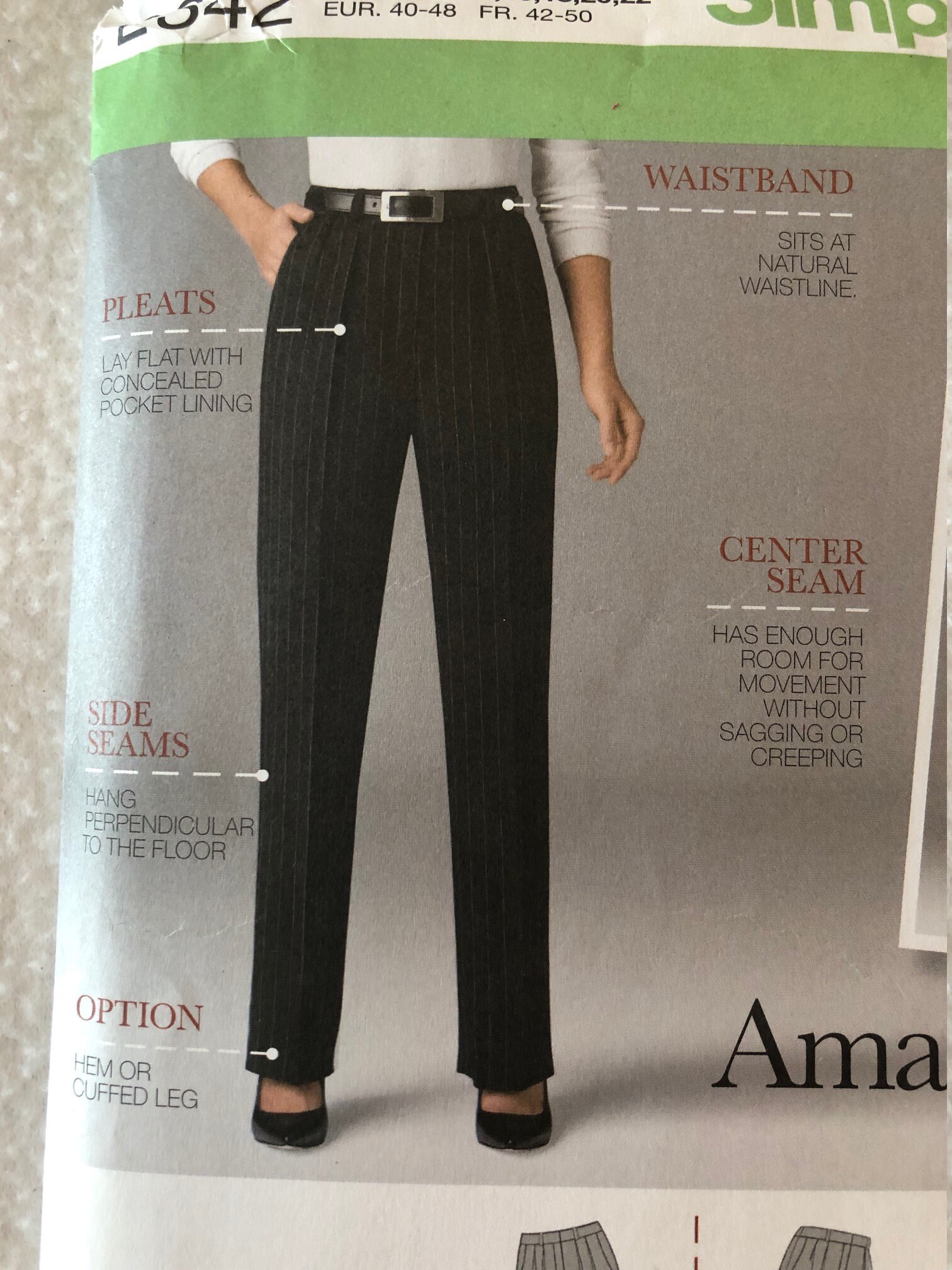 Women's Slack Pattern Simplicity Pattern 2342 Amazing - Etsy