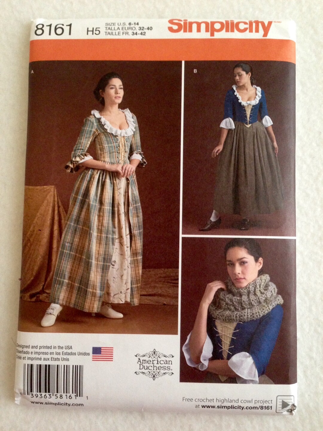 Simplicity Pattern 8161, Womans Highland Costume, American Duchess ...