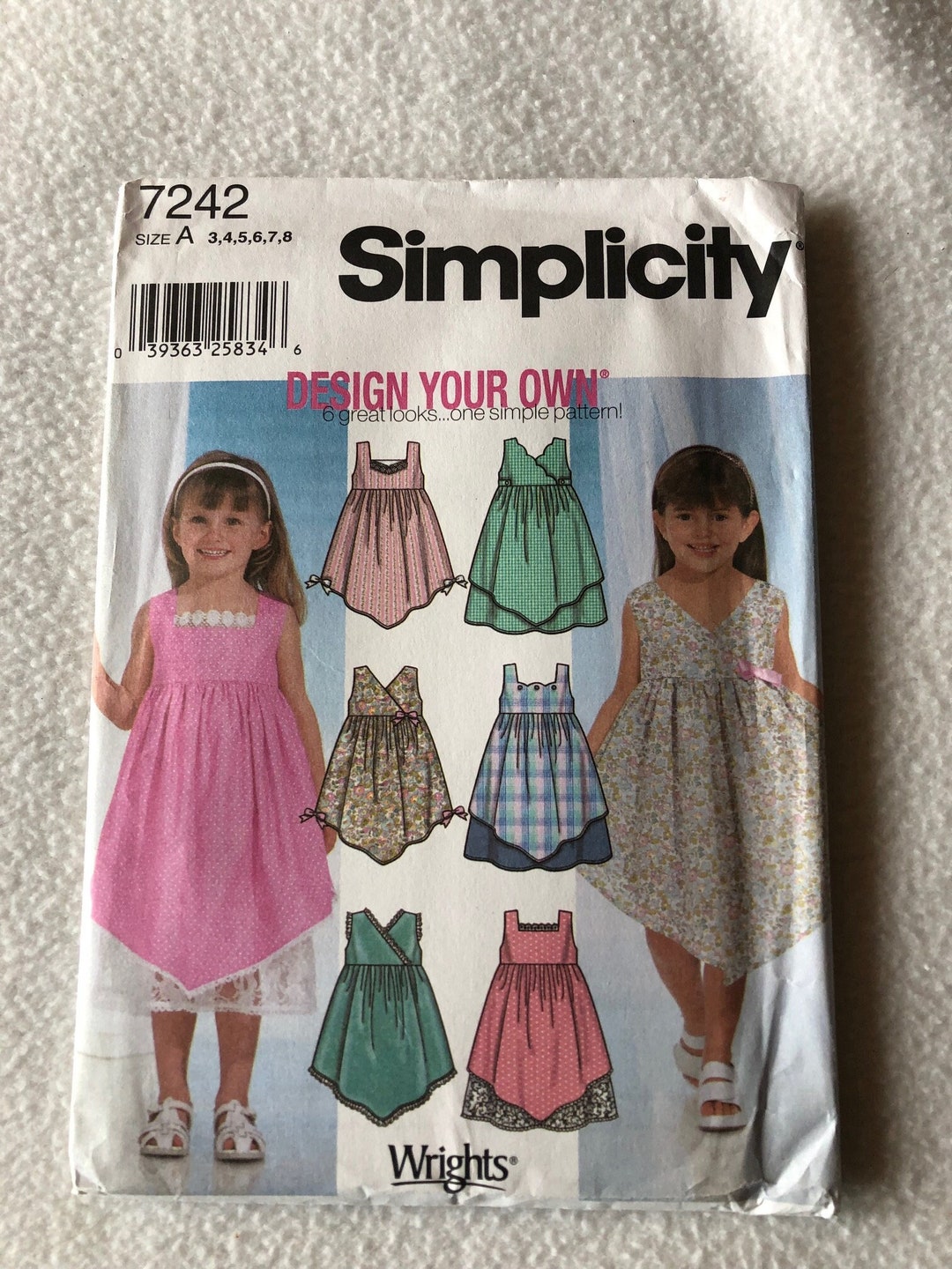 Simplicity Paper Pattern 7242, Little Girls Cotton Dress, Design Your ...