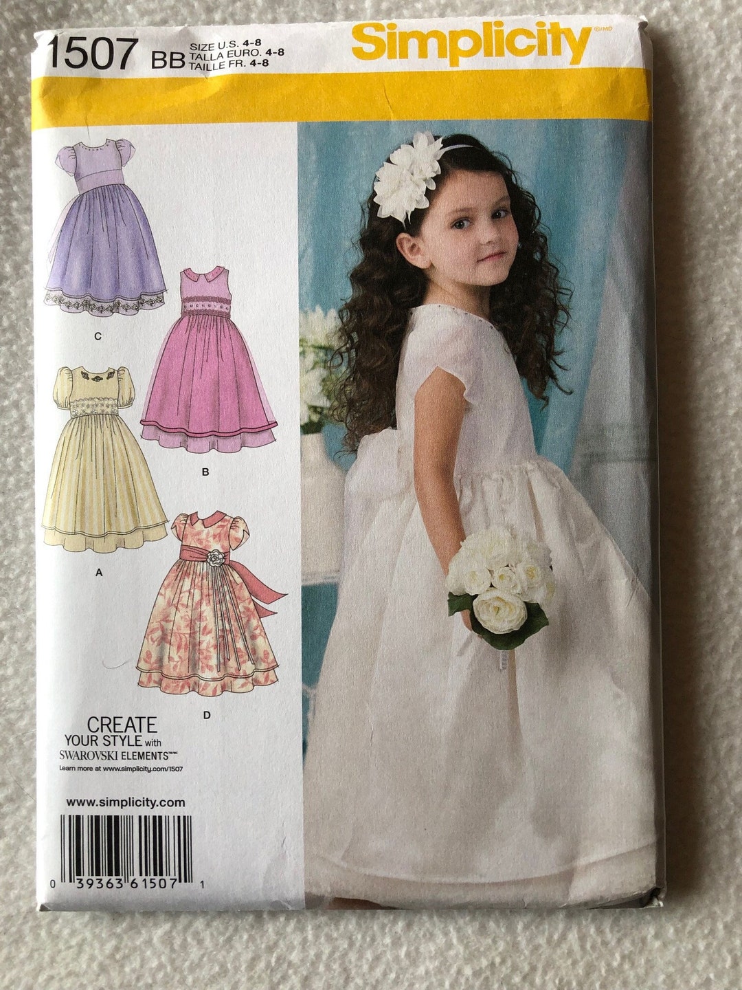 Simplicity Paper Patter 1507, Little Girls Fancy Dress, Flower Girl ...