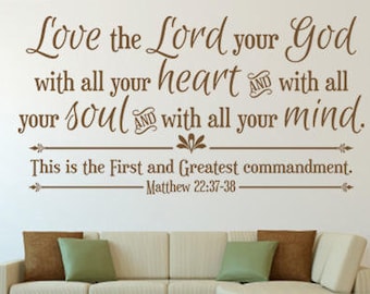 Matthew 22:37 Love the Lord Your God With All Your Heart Soul and Mind ...