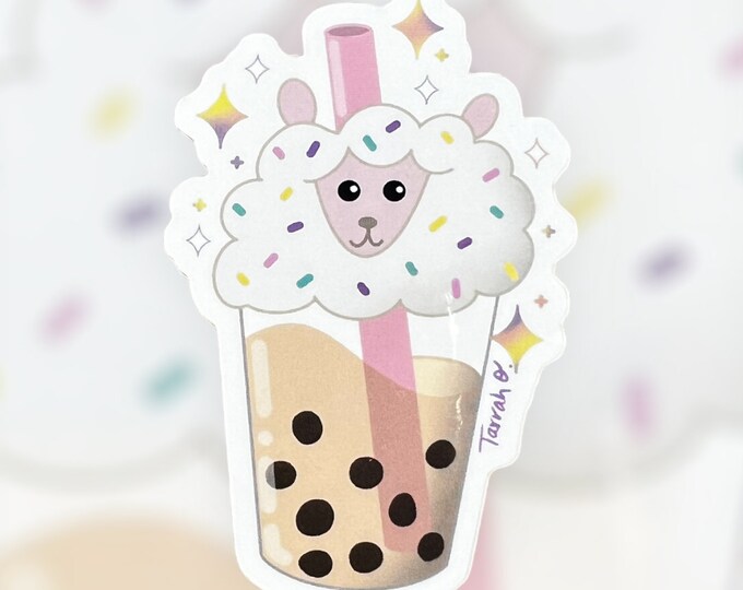 Sheep Boba Milk Tea Vinyl Sticker - Etsy