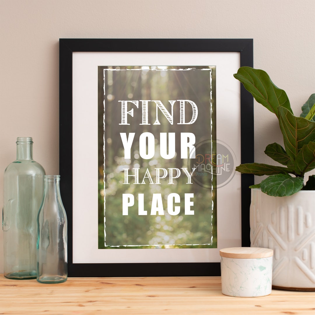 Find Your Happy Place Poster: Colorful Motivational Art Print - Etsy