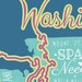 Washington State Print, Washington Art, Washington Poster, Washington ...