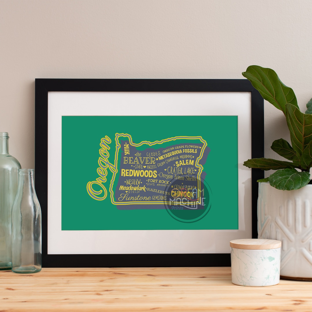Oregon State Print, Oregon Art, Oregon Poster, Oregon Print - Etsy
