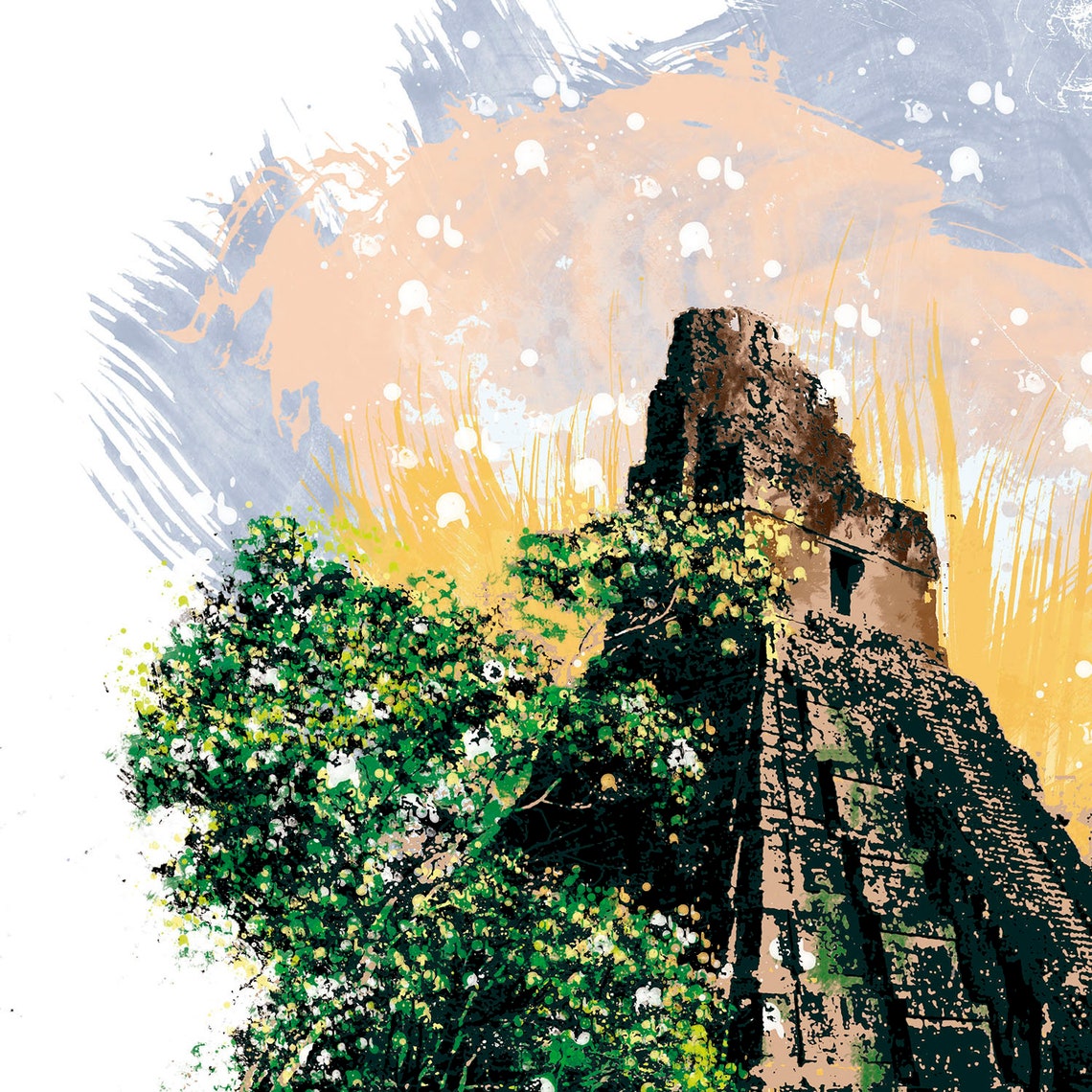 Tikal Guatemala Print Tikal Skyline Tikal Art Tikal Poster - Etsy