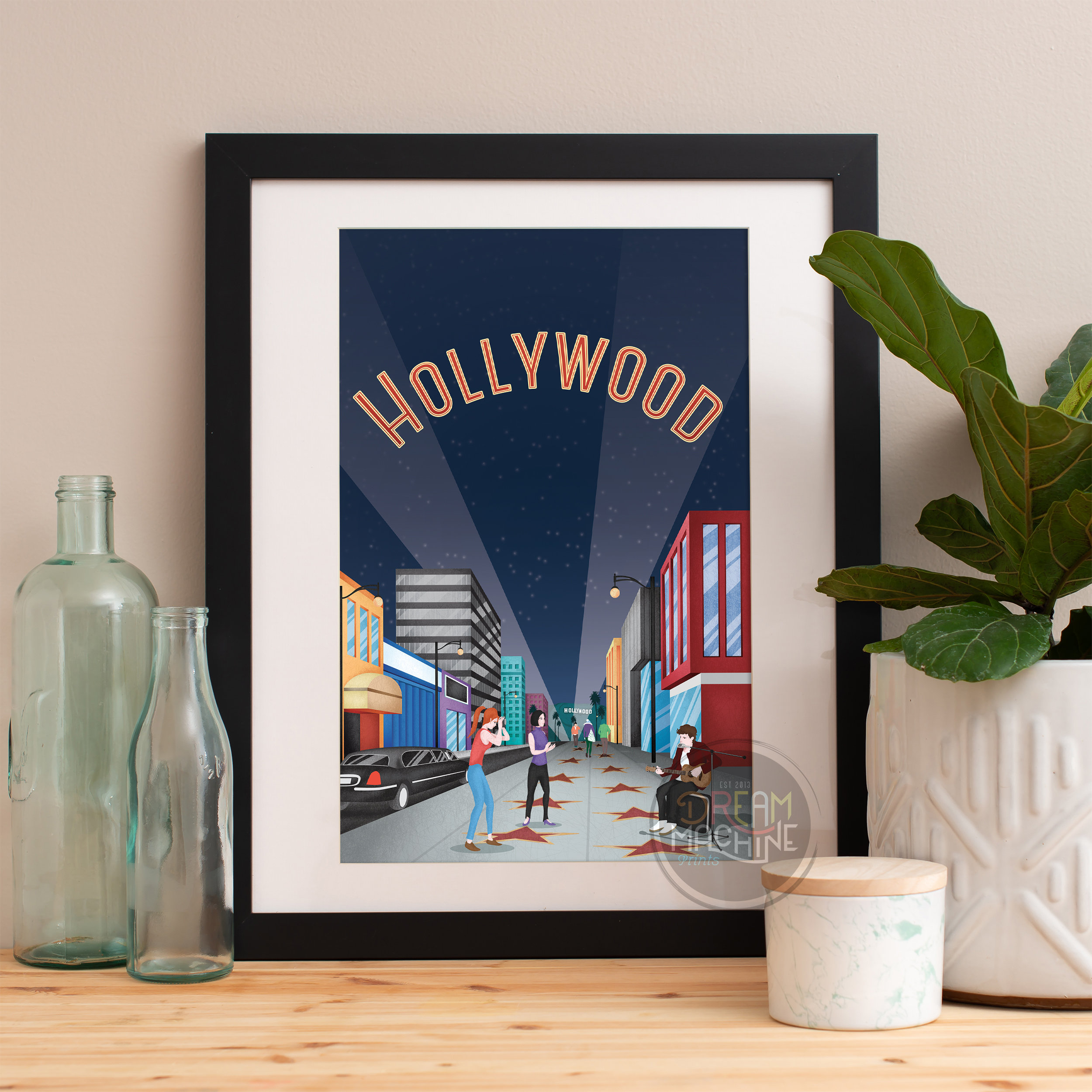 Hollywood Print Hollywood Skyline Hollywood Art Hollywood | Etsy